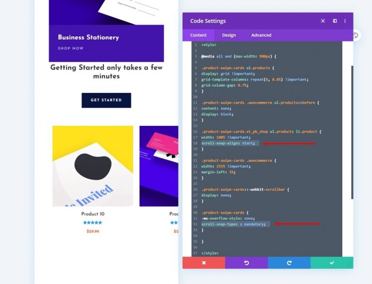 Turning Divi's Shop Module into Dynamic Product Swipe Cards on Mobile