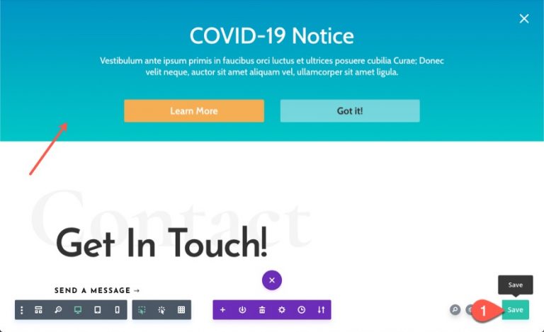 How to Build a Divi Notification Box for COVID-19 Updates (FREE Download)