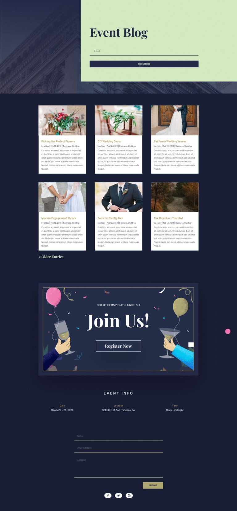Get a FREE Event Layout Pack for Divi