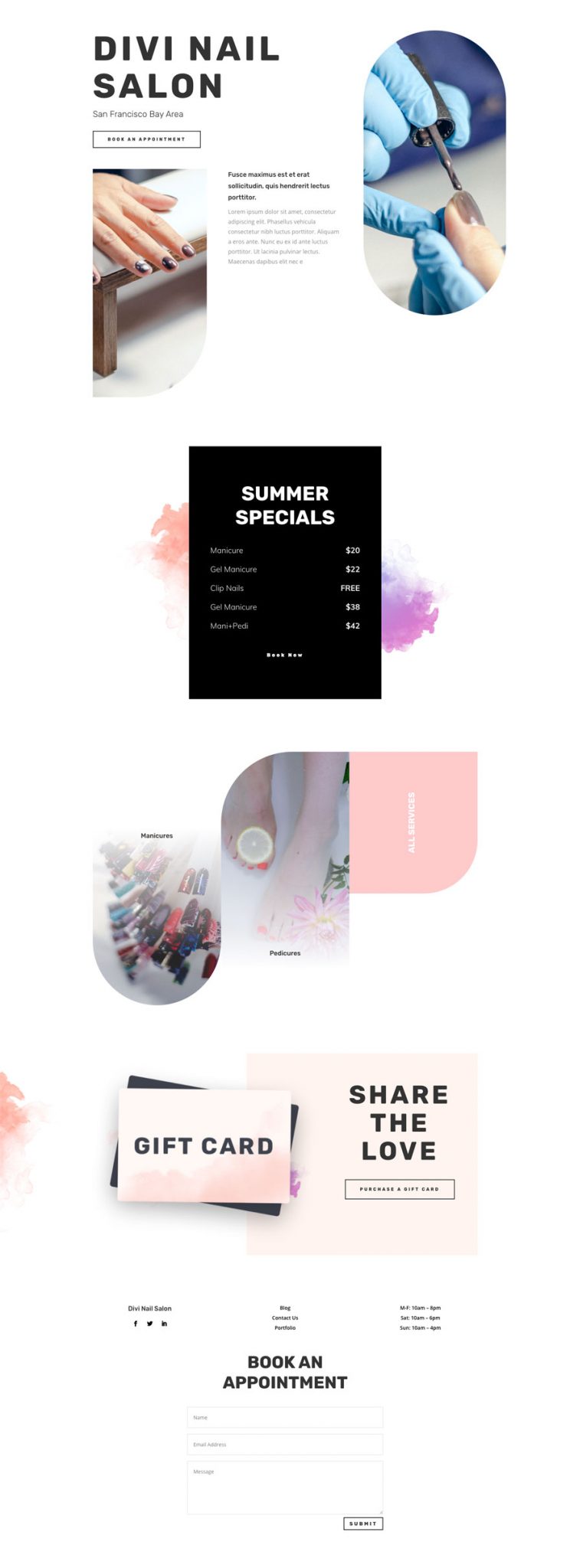 Get a FREE Nail Salon Layout Pack for Divi