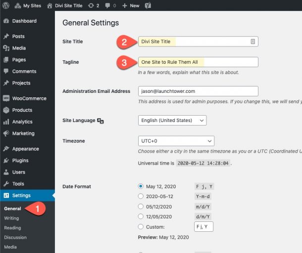How to Add a Dynamic Site Title and Tagline to a Divi Global Header