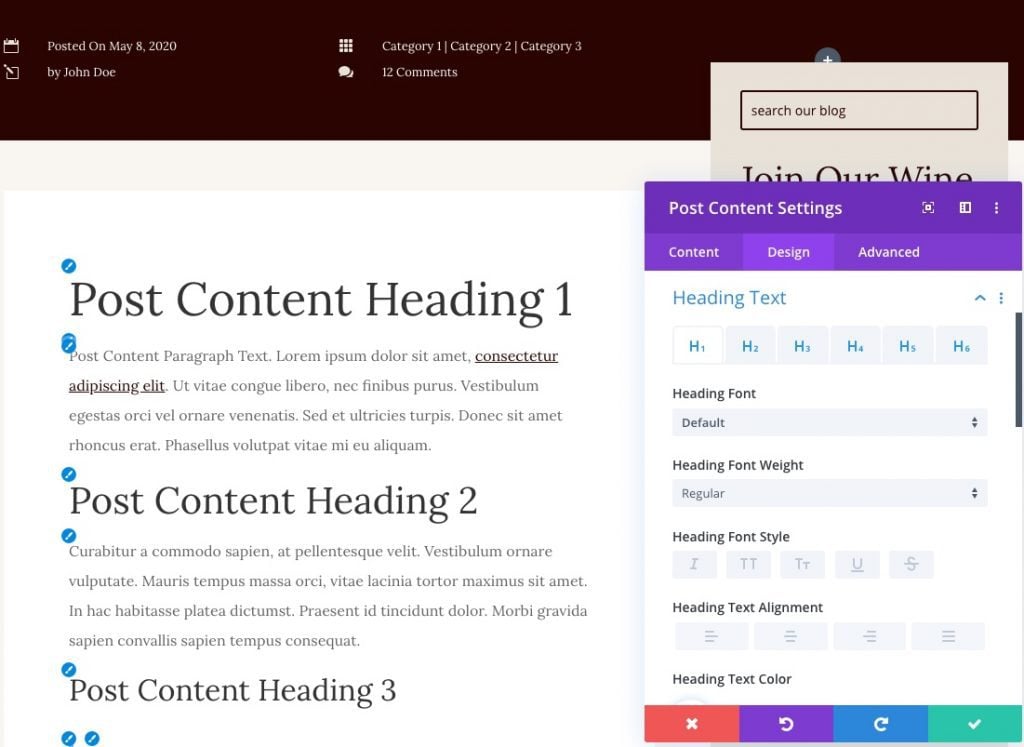 Get a FREE Blog Post Template for Divi's Winery Layout Pack