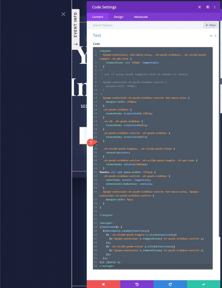 How to Create a Sliding Push Sidebar in Divi