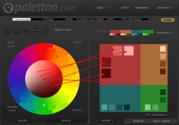 Using Paletton to Help Choose Your WordPress Website's Color Palette