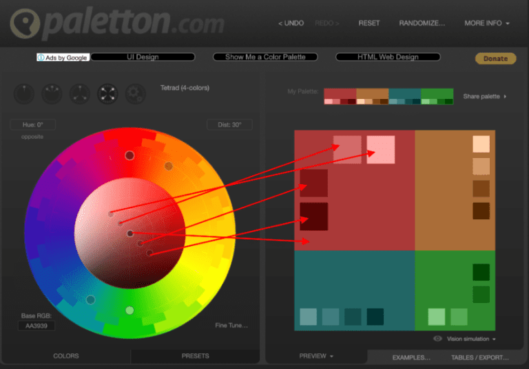 Using Paletton to Help Choose Your WordPress Website's Color Palette