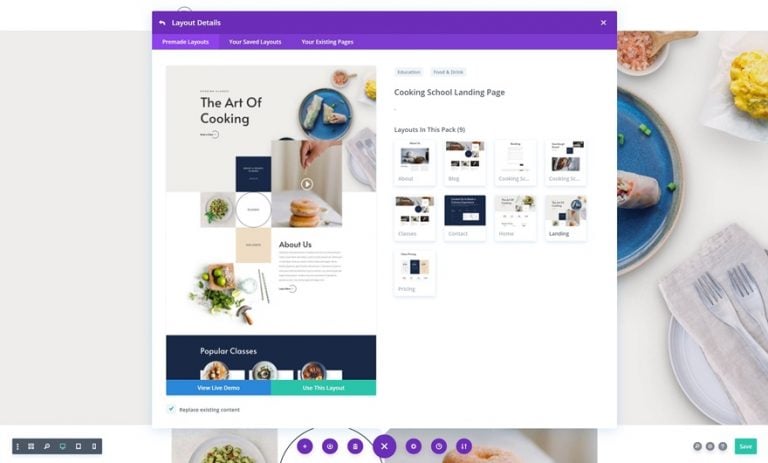 Get a FREE Cooking School Layout Pack for Divi
