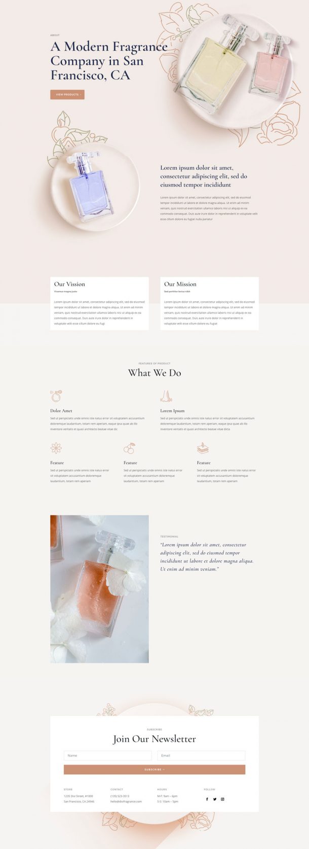 Get a FREE Perfumery Layout Pack for Divi