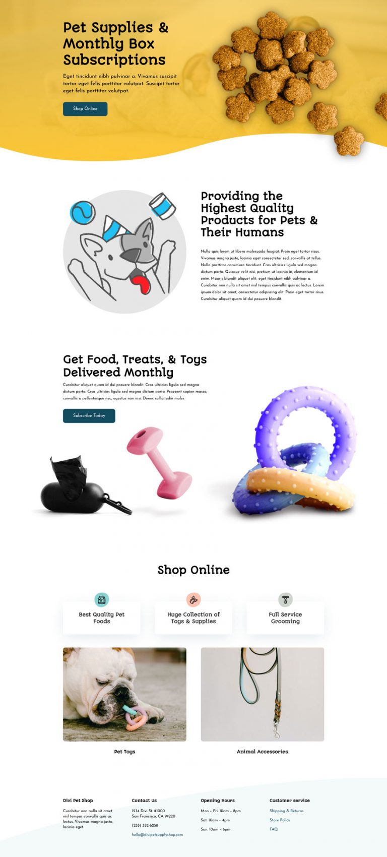 Get a FREE Pet Supply Layout Pack for Divi
