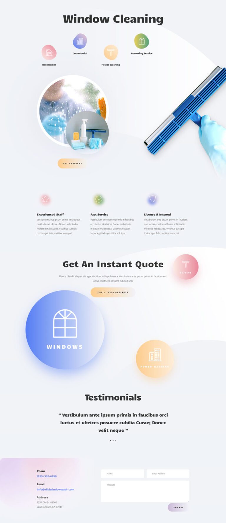Get a FREE Window Cleaning Layout Pack for Divi