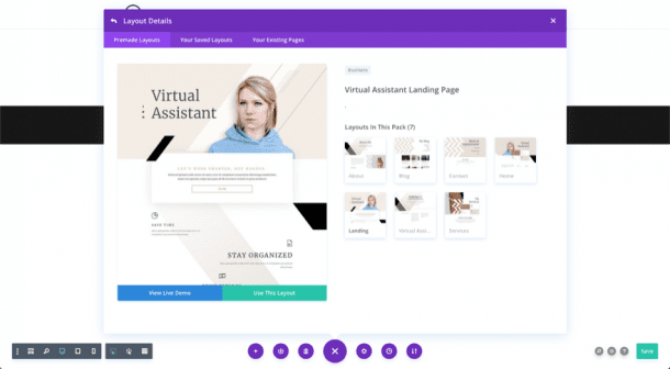 Get a FREE Virtual Assistant Layout Pack for Divi