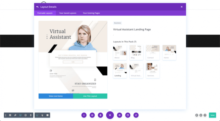 Get a FREE Virtual Assistant Layout Pack for Divi