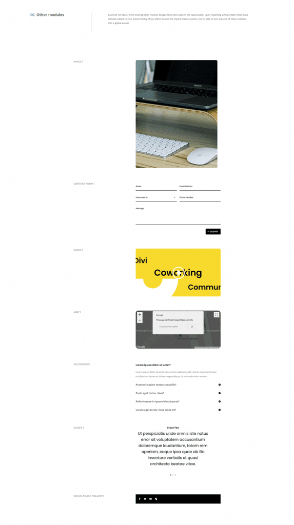 Get a FREE Global Presets Style Guide for Divi's Coworking Space Layout Pack