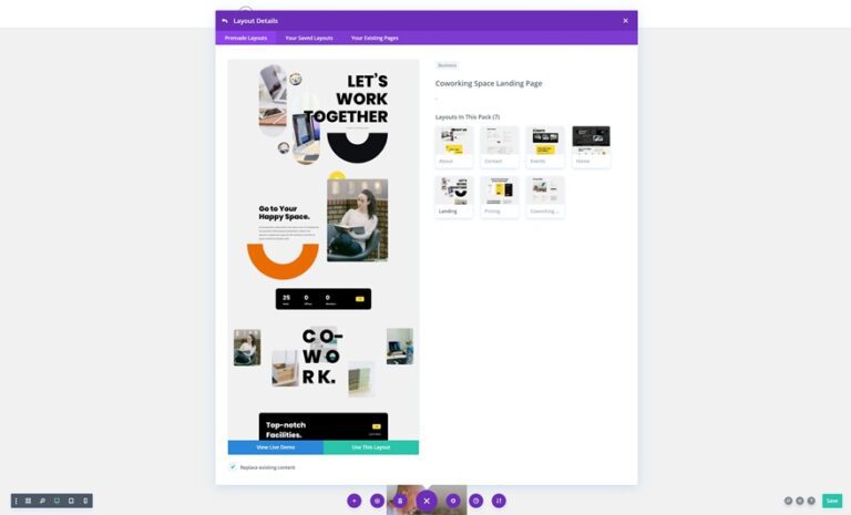 Get a FREE Coworking Space Layout Pack for Divi