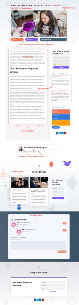 Get a FREE Blog Post Template for Divi's Elementary School Layout