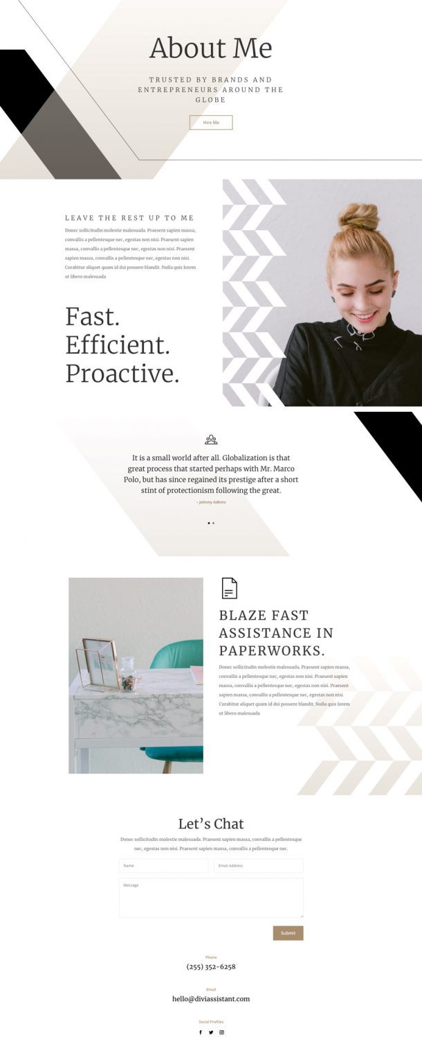 Get a FREE Virtual Assistant Layout Pack for Divi