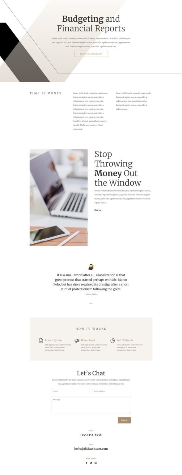 Get a FREE Virtual Assistant Layout Pack for Divi