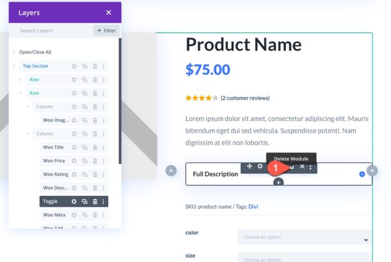 How to Build a Custom Sidebar with Sticky Columns for a Divi Product Page Template