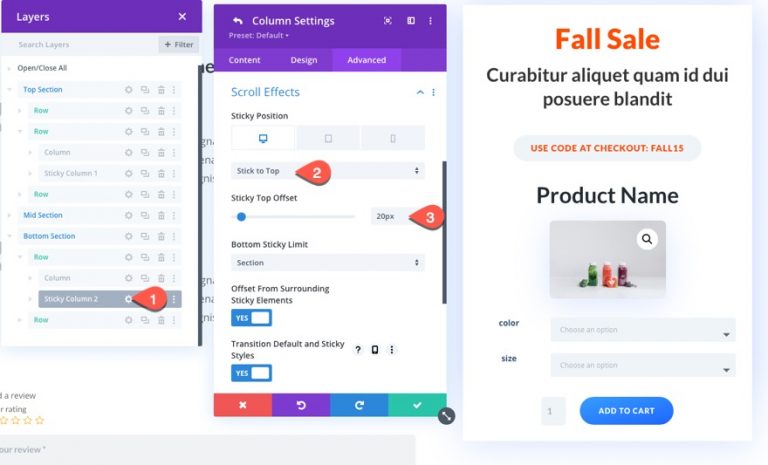 How to Build a Custom Sidebar with Sticky Columns for a Divi Product Page Template