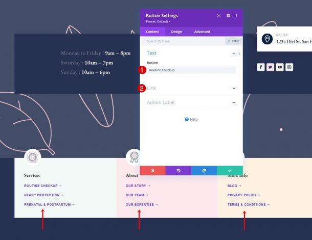 Download a FREE Header & Footer for Divi's Women's Health Center Layout ...