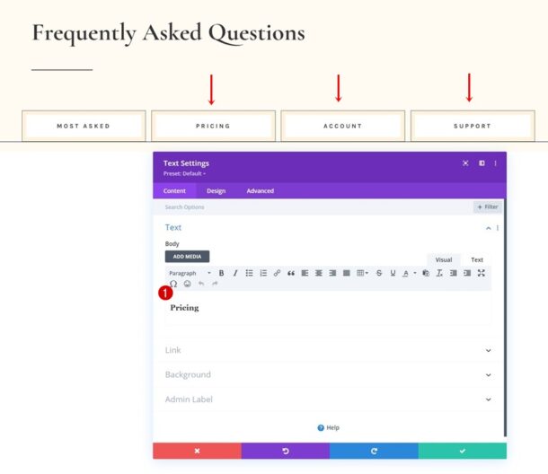 How to Structure Your FAQ with Custom Tabs in Divi