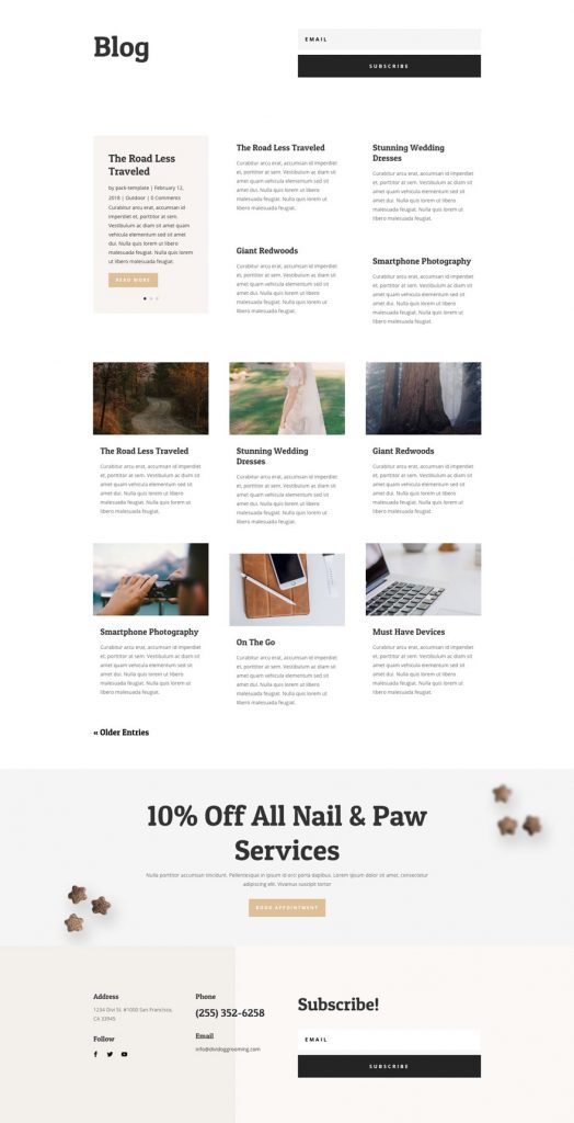 Get a FREE Dog Grooming Layout Pack for Divi