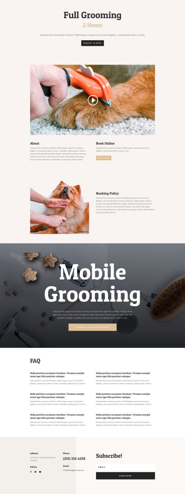 Get a FREE Dog Grooming Layout Pack for Divi