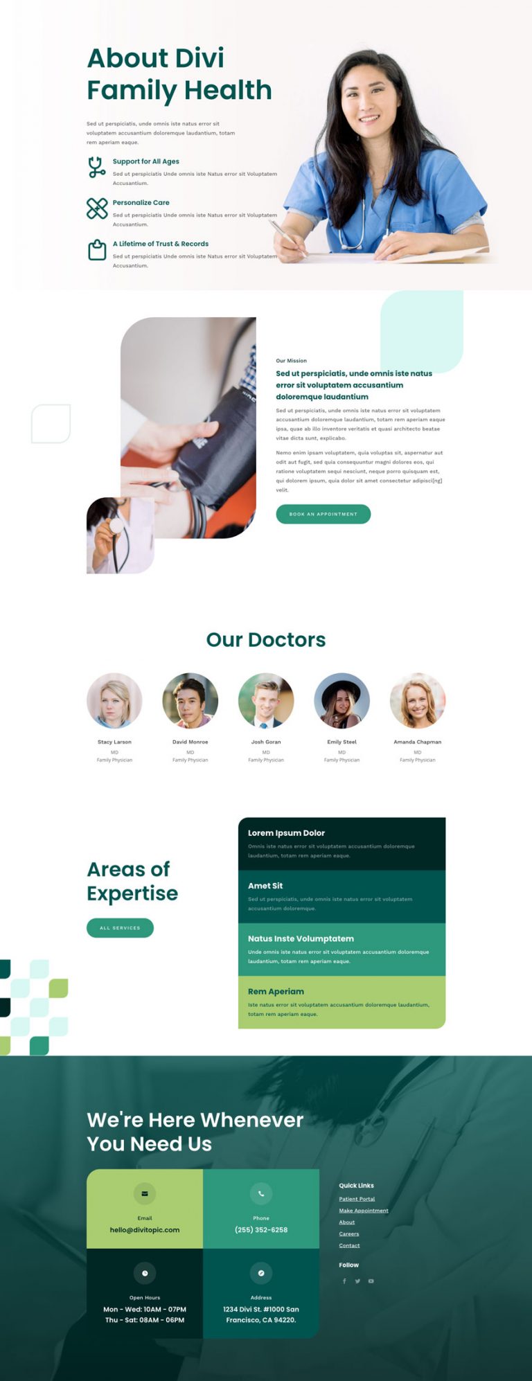 Get a FREE Family Doctor Layout Pack for Divi