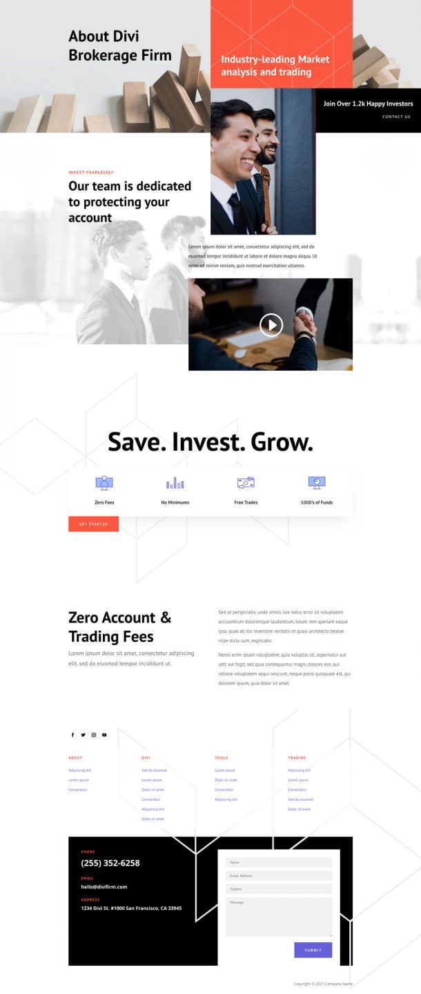 Get a FREE Brokerage Firm Layout Pack for Divi