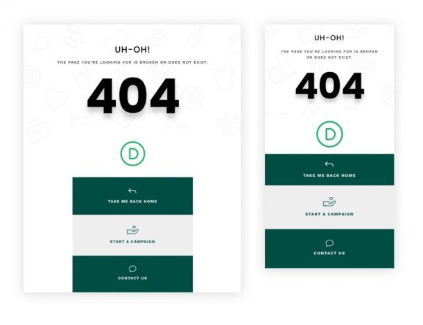 Download a FREE 404 Page Template for Divi's Crowdfunding Layout Pack