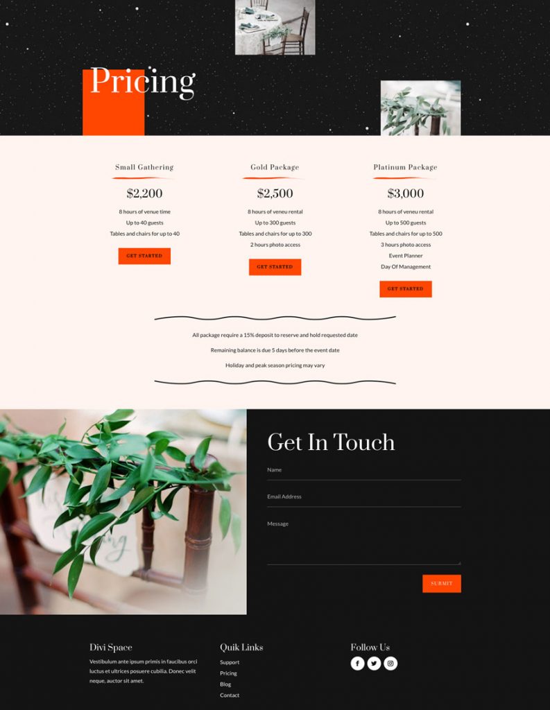 Get a FREE Event Venue Layout Pack for Divi