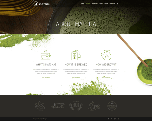 Divi Matcha Shop Child Theme Overview