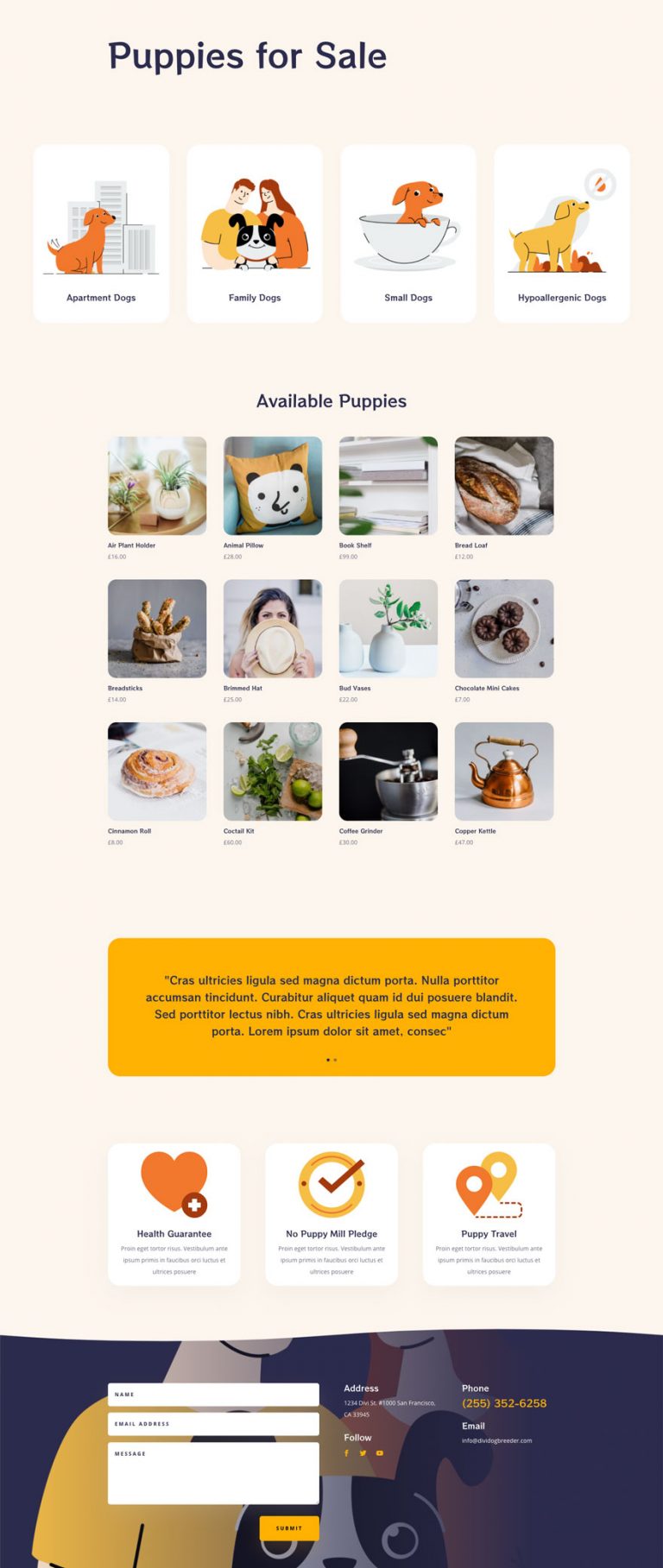 Get a FREE Dog Breeder Layout Pack for Divi