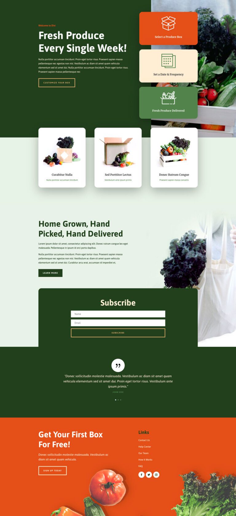 Get a FREE Produce Box Layout Pack for Divi