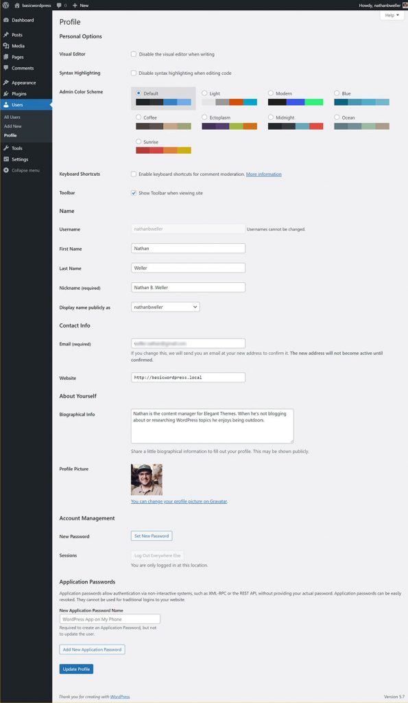 How To Find And Edit The Wordpress User Profile 0314