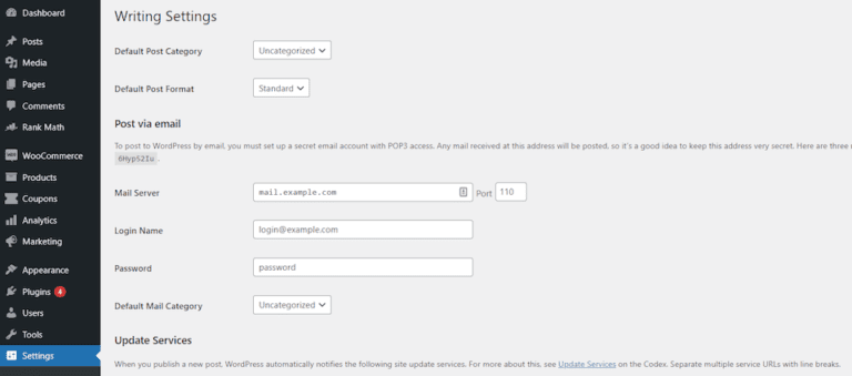 How To Configure Your Wordpress Writing Settings