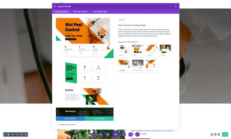 Get a FREE Pest Control Layout Pack for Divi