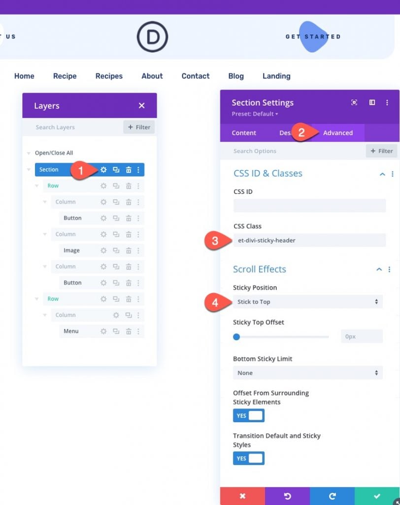 How to Create a Toggle Tab for a Sticky Header in Divi
