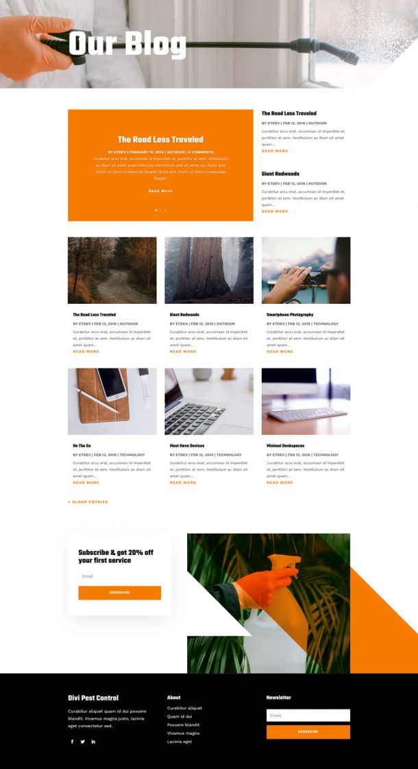 Get a FREE Pest Control Layout Pack for Divi