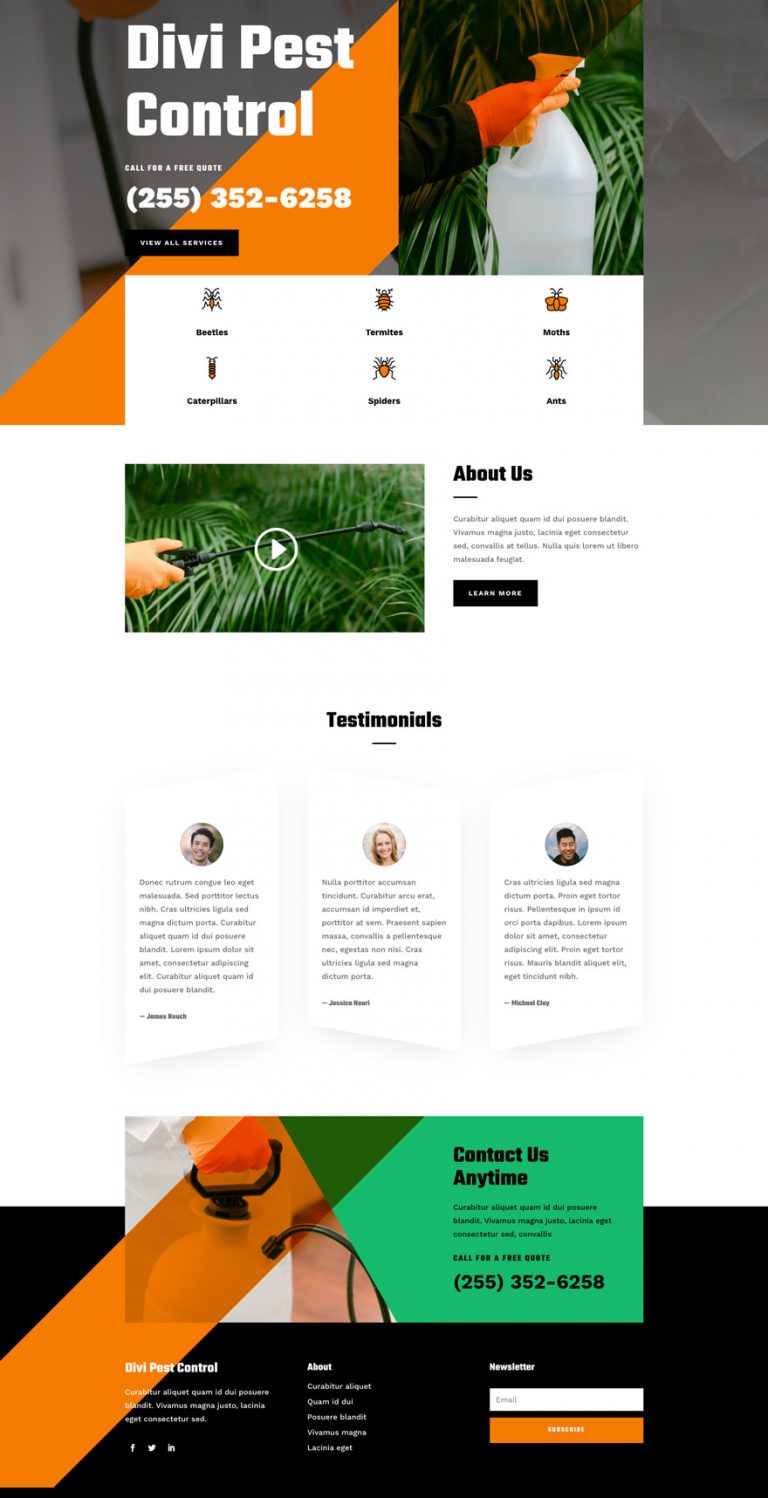 Get a FREE Pest Control Layout Pack for Divi