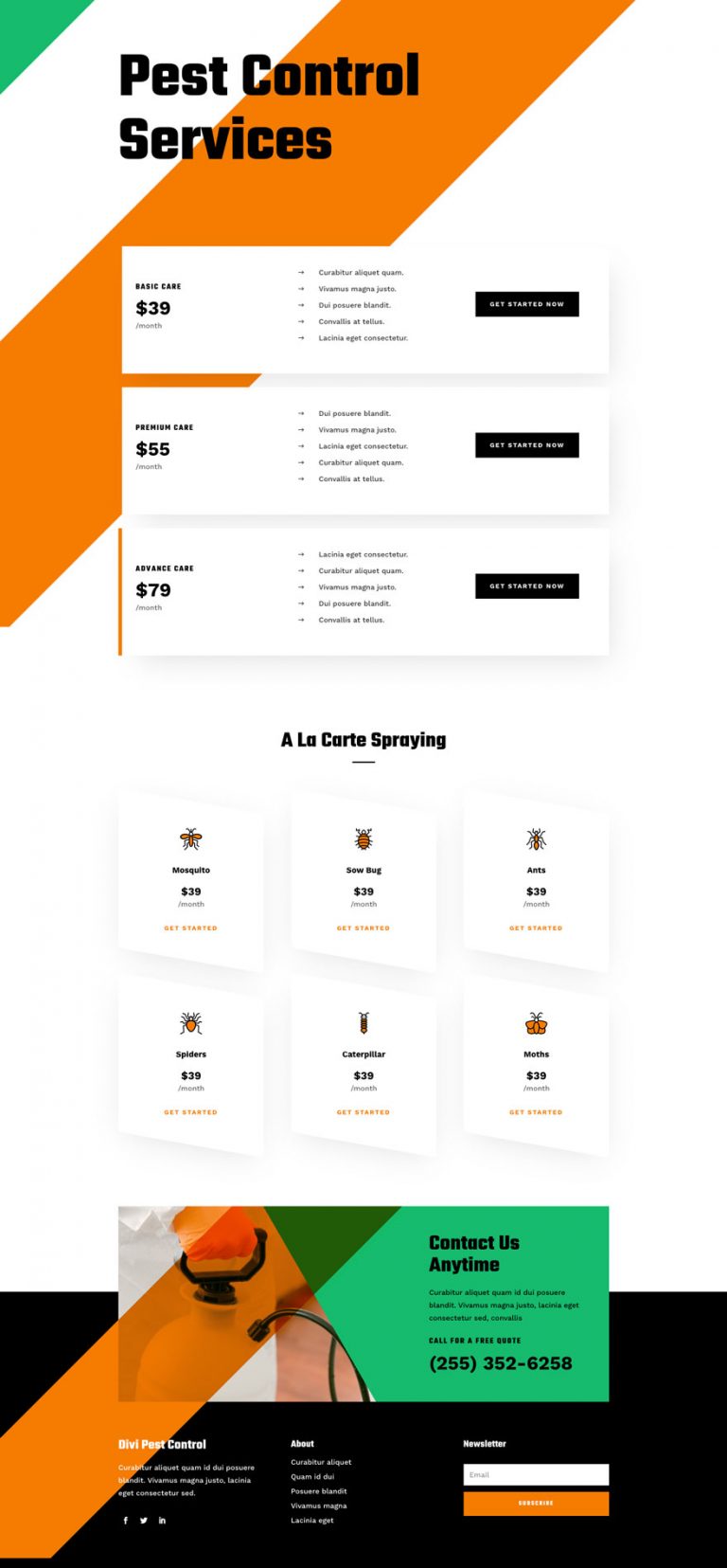 Get a FREE Pest Control Layout Pack for Divi