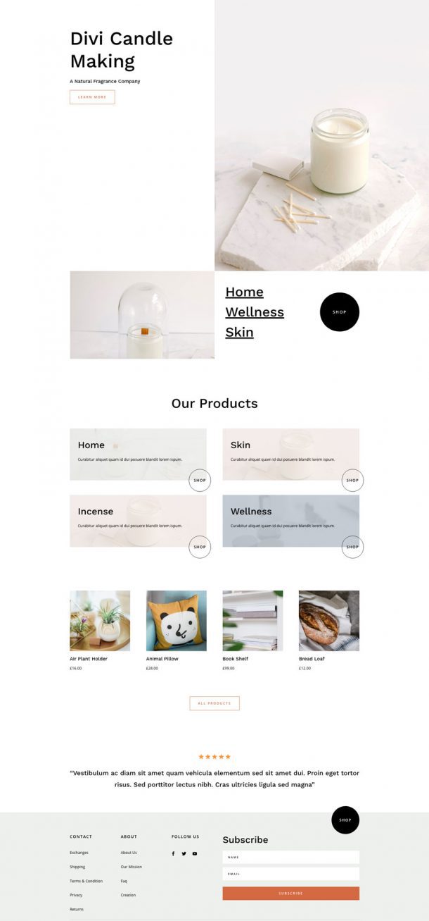 Get a FREE Candle Making Layout Pack for Divi
