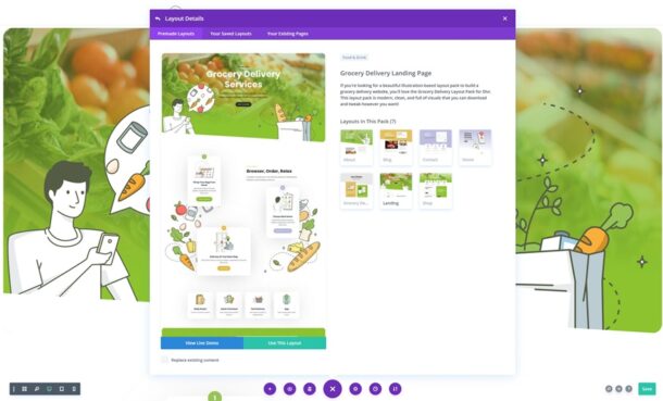 Get a FREE Grocery Delivery Layout Pack for Divi