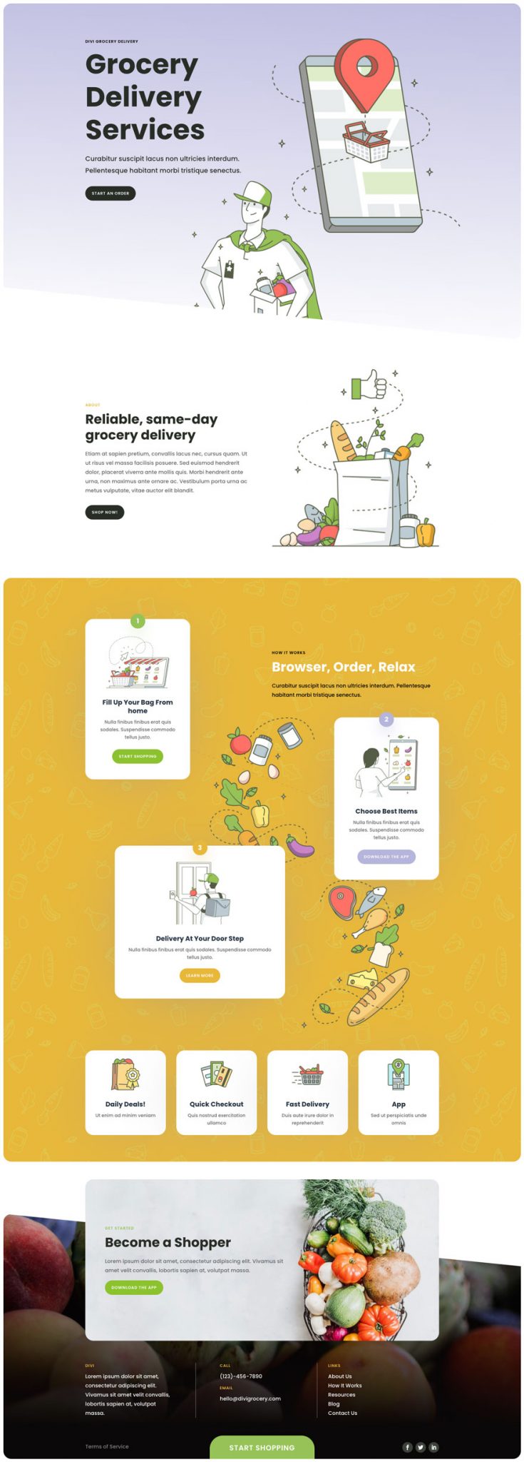 Get a FREE Grocery Delivery Layout Pack for Divi