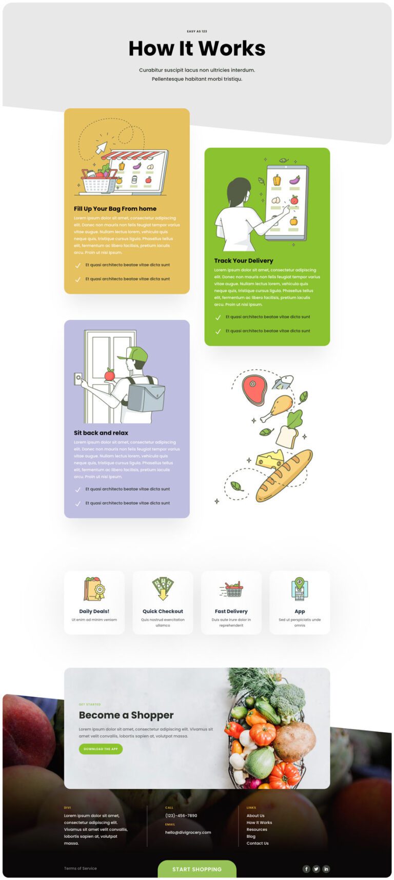 Get a FREE Grocery Delivery Layout Pack for Divi