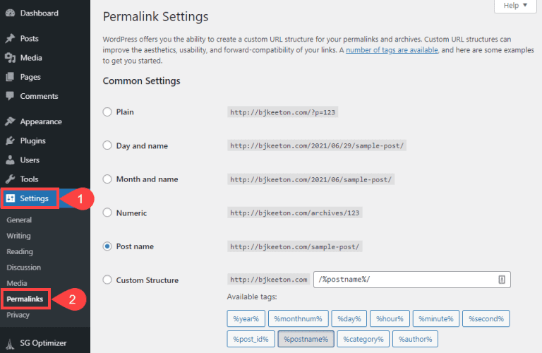 How to Configure your WordPress Permalink Settings