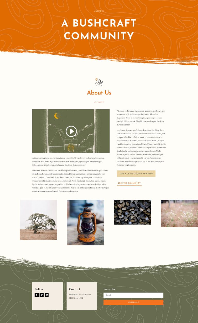 Get a FREE Bushcraft Layout Pack for Divi