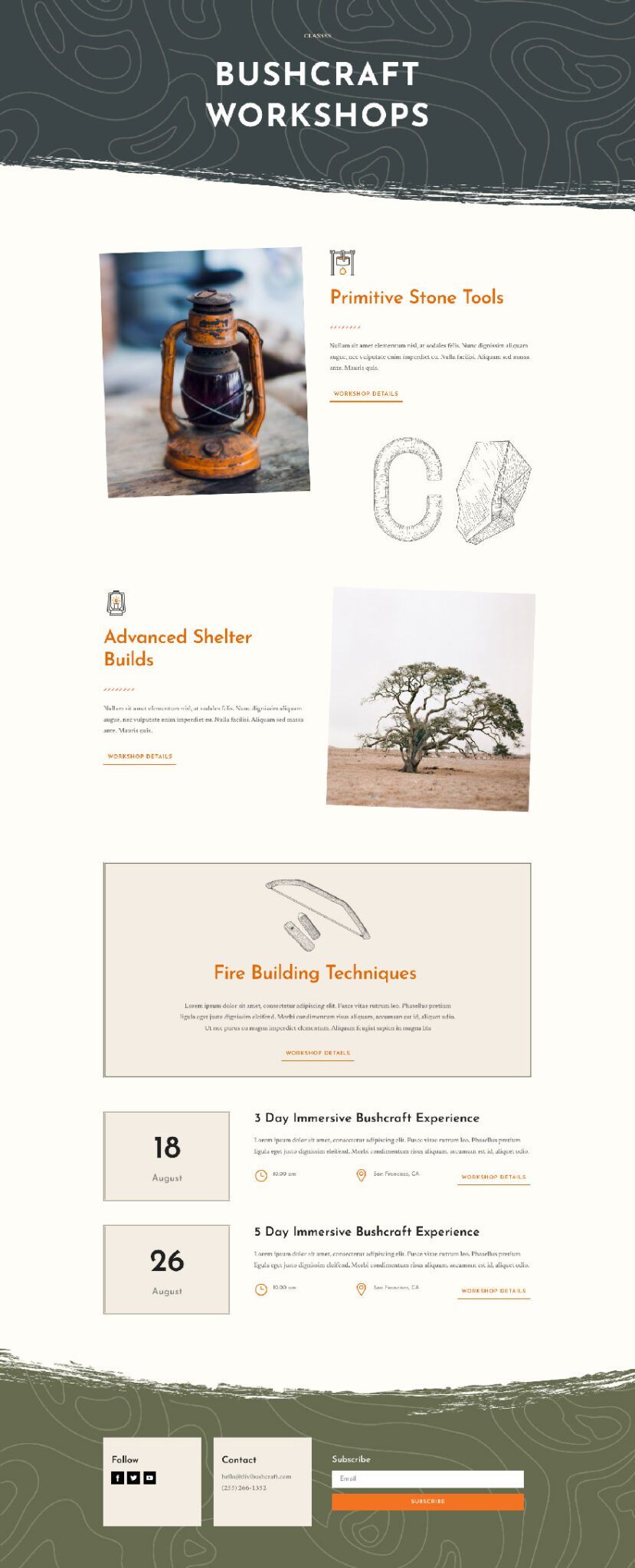 Get a FREE Bushcraft Layout Pack for Divi