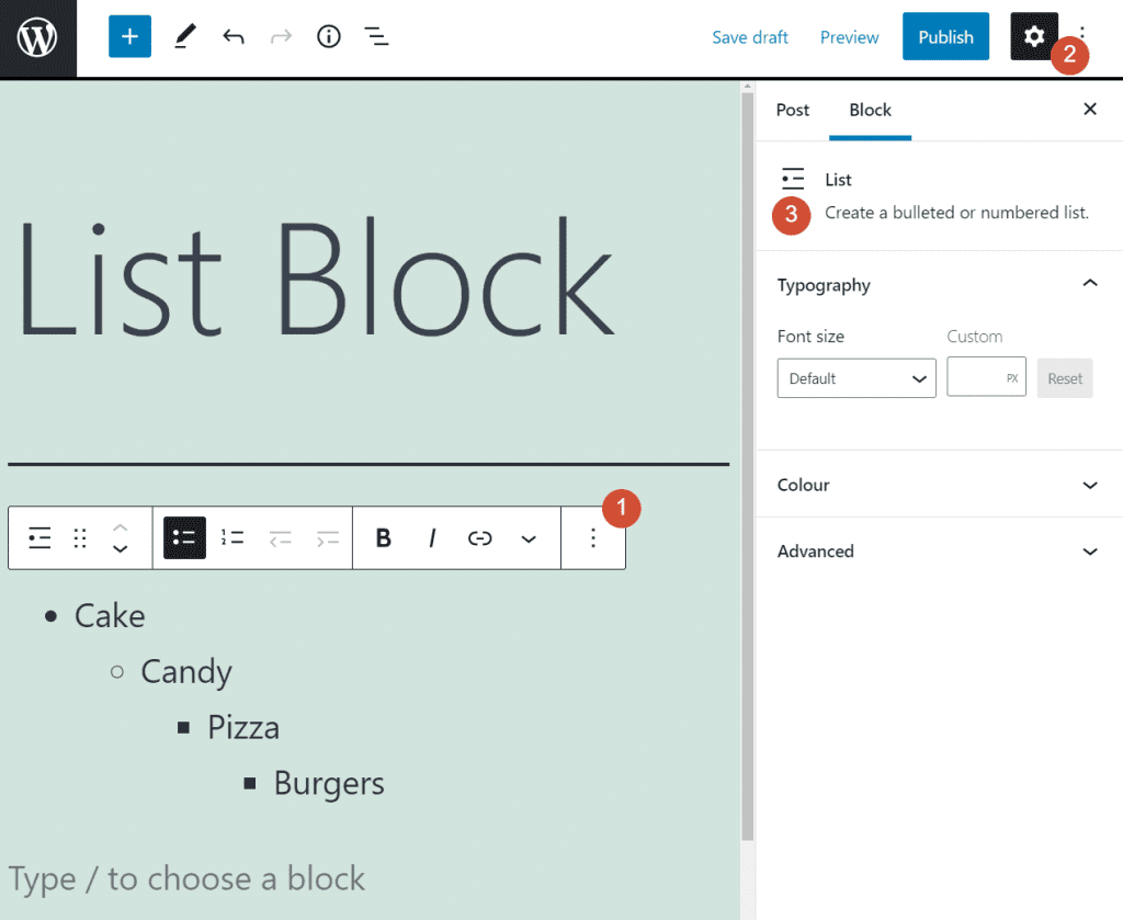 How to Use the WordPress List Block