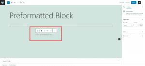 How to Use the WordPress Preformatted Block