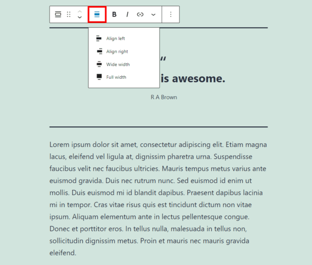How to Use the WordPress Pullquote Block
